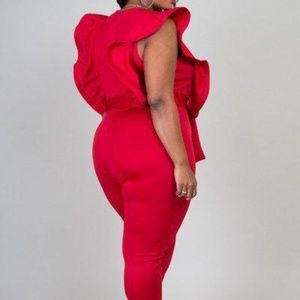 Pants & Jumpsuits | Red Plus Size Jumper | Poshmark